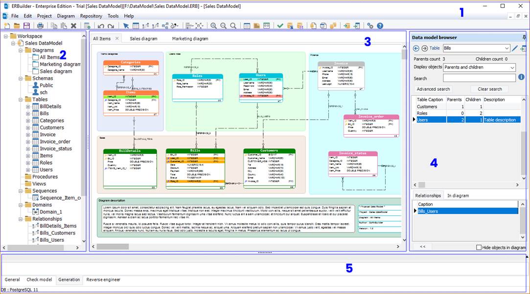 User interface | Docs for ERBuilder 7.0