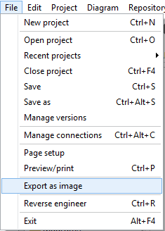 Export diagram as an image | Docs for ERBuilder 7.0