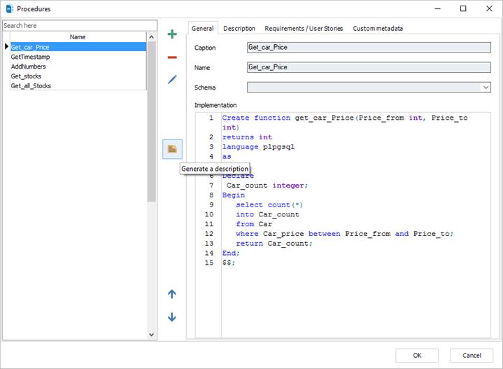 Auto generate description | Docs for ERBuilder 7.0